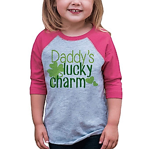 7 ate 9 Apparel Girls' St. Patrick's Day Vintage Baseball Tee 4T Pink and Grey