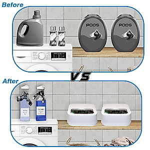 Gnjoyxuan Laundry Pods Container, Laundry Detergent Dispenser with Sliding Lid, Dishwasher Pod Container Holder for Laundry Organization and Storage, Large