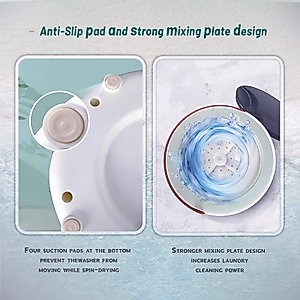 Portable Mini Washing Machine, 9 Litre Large Capacity Mini Washer for Underwear, Foldable Washing Machine with Upgraded Capacity and Round Body for Baby Clothes,Pet Garments or Other Small Items.Green