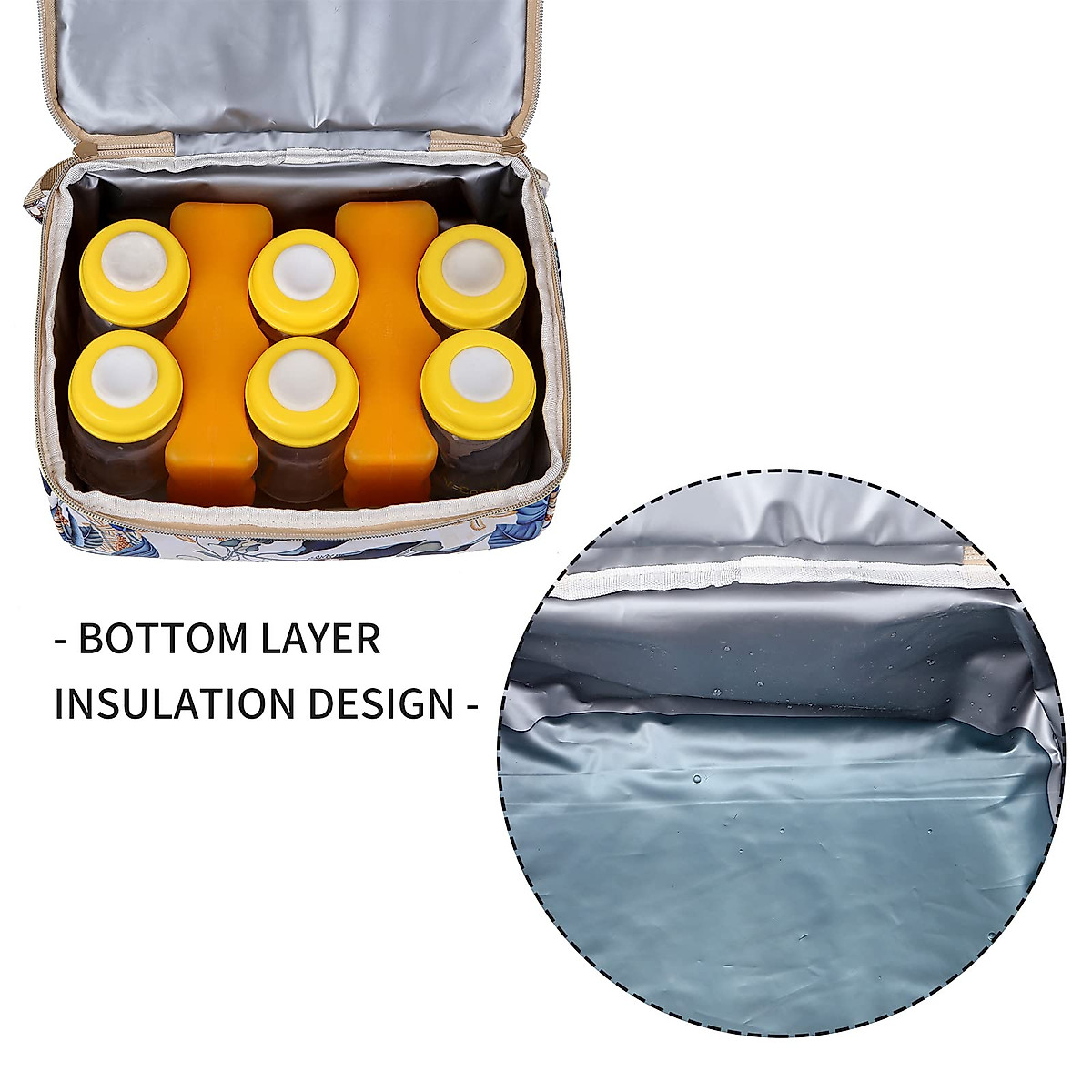 V-COOOL Breast Pump Bag, Cooler and Moistureproof Backpack Double Layer for Working Mom Outdoor, Pump Tote Bag fit Most Breast Pumps