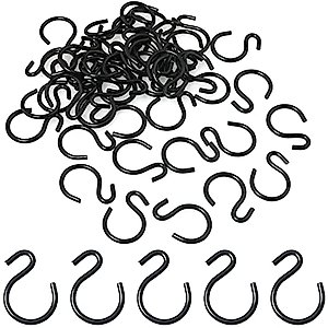 JJHXSM 50 Pcs 1inch Small Hooks, Black S Hooks Mini Ornament Jewelry S Hooks Mini Hooks for Hanging