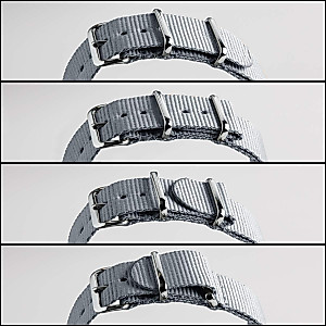 Archer Watch Straps - Classic Military Style Nylon Watch Bands (Black/Red/Green, 20mm)