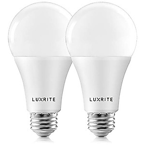 LUXRITE A21 LED Bulbs 150 Watt Equivalent, 2550 Lumens, 5000K Bright White, Dimmable Standard LED Bulb 22W, Energy Star, E26 Medium Base - Indoor and Outdoor (2 Pack)