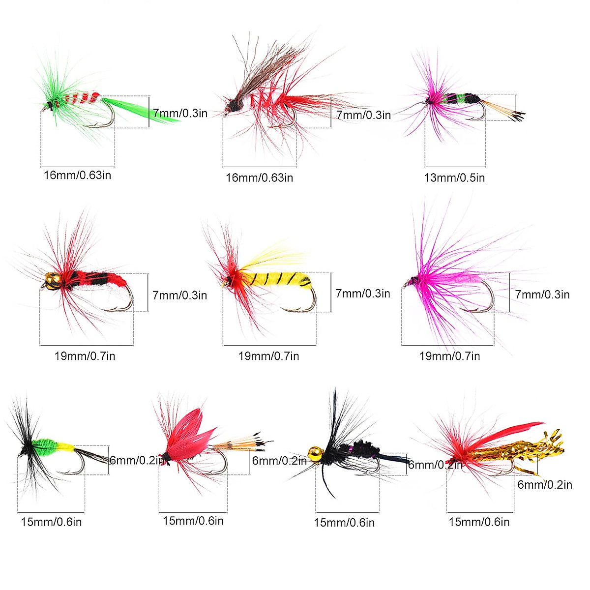 100 Pcs Fly Fishing Lure Simulation Insect Exquisite Water Outside Flying Bait Tool Lures Hook with Accessory