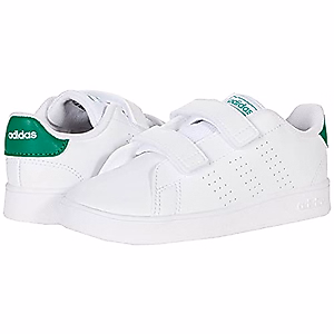 adidas unisex-child Advantage, White/Green/Grey, 10 US medium
