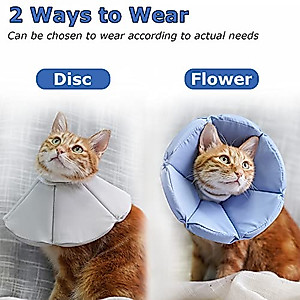 Crazy Felix Cat Cone, Cat Cone Collar to Stop Licking and Scratching, Soft Cone for Cats Alternative After Surgery, Comfortable Cat Recovery Cone with Drawstring for Cats Kitten and Puppy