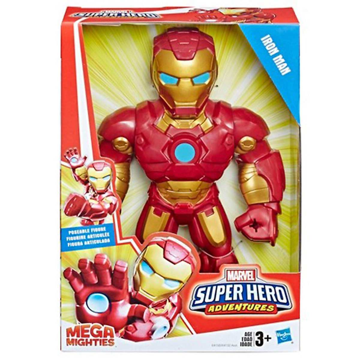 Playskool Heroes Marvel Super Hero Adventures Mega Mighties Iron Man Collectible 10-Inch Action Figure, Toys for Kids Ages 3 and Up, Brown