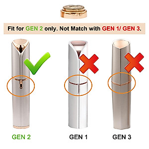 Women's Facial Hair Remover Replacement Heads for Finishing Touch Flawless Generation 2 Double Halo Hair Removal Tool for Face,18K Gold-Plated 4 Count (FIT with GEN 2 Hair Remover Device ONLY)