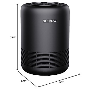 Air Purifiers for Bedroom Pets Smokers in Home, H13 True HEPA Filter Air Cleaner with Fragrance Sponge, Night Light, Timer, Effectively Clean 99.97% Smoke, Dust, Pollen, Pet Dander, Odors, BS-01 Black