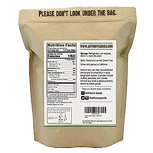 Anthony's Organic Almond Flour, 1 lb, Blanched, Gluten Free, Non GMO, Keto Friendly, Extra Fine, Low Carb
