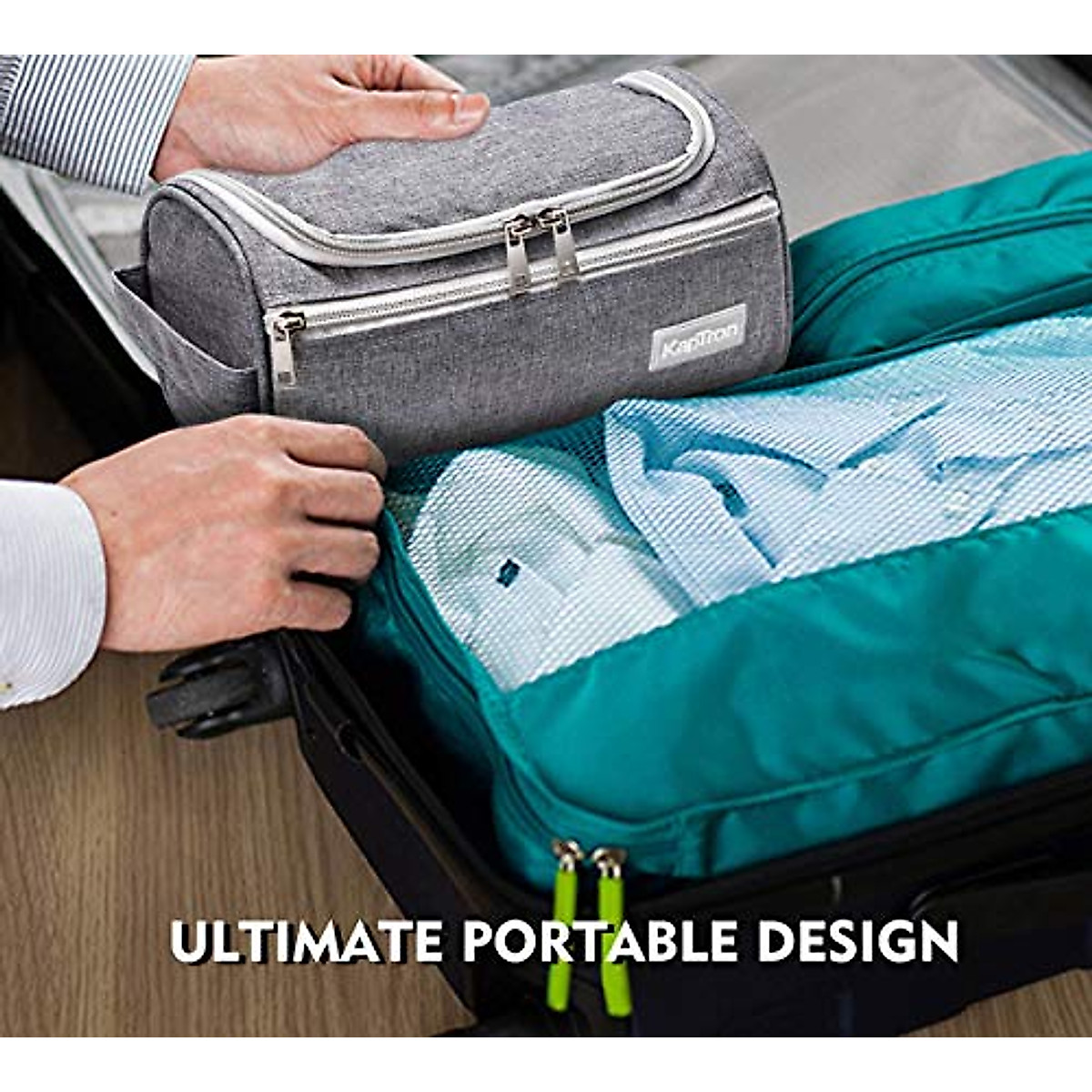Travel Toiletry Bag – Small Portable Hanging Cosmetic Organizer for Men Women, Makeup, Toiletries, Hygiene Accessories, Shaving Kit, Clippers and Grooming Tools, Waterproof, Bathroom, Shower, Gym