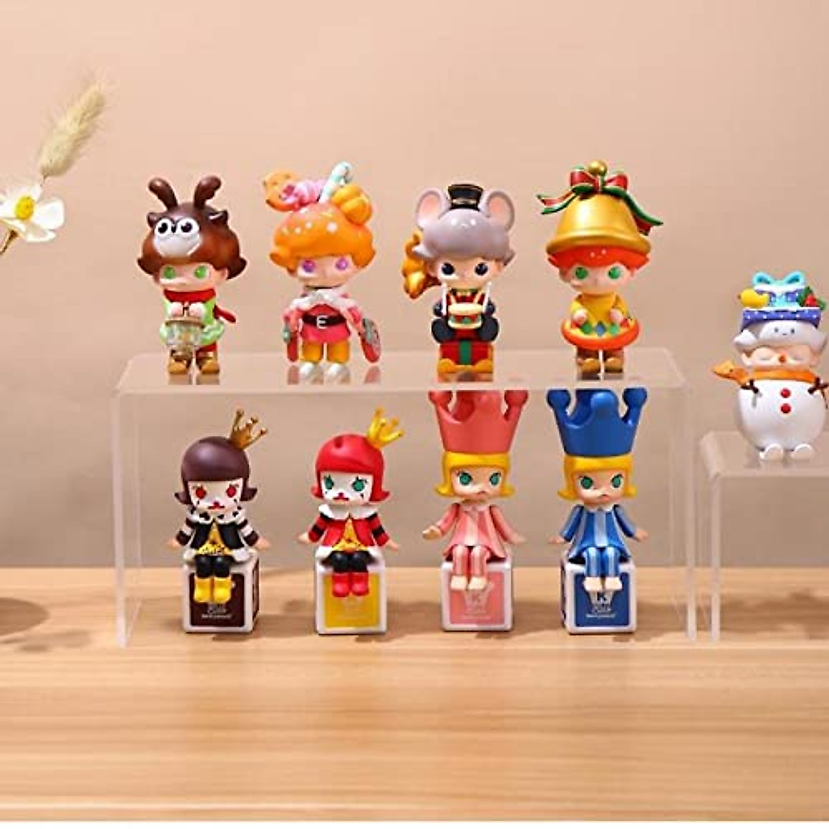 HLYU 10 Pcs Acrylic Display Risers(3",4",5",6",7"),Perfume Stand,Cup Stand,Dessert Stand,Figure Display Stand,Cake Stand (Clear)