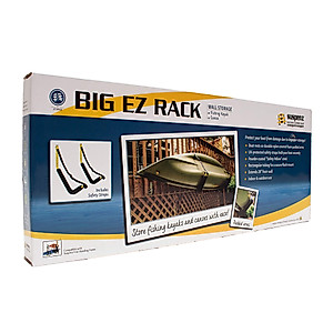 Suspenz Kayak Storage Rack, Big EZ Padded Wall Hangers/Hooks for Kayaks and Canoes, Indoor & Outdoor Wall Mounts, Powder-coated Steel with Foam Pads & Safety Straps, Holds up to 150 lbs (12-2499)