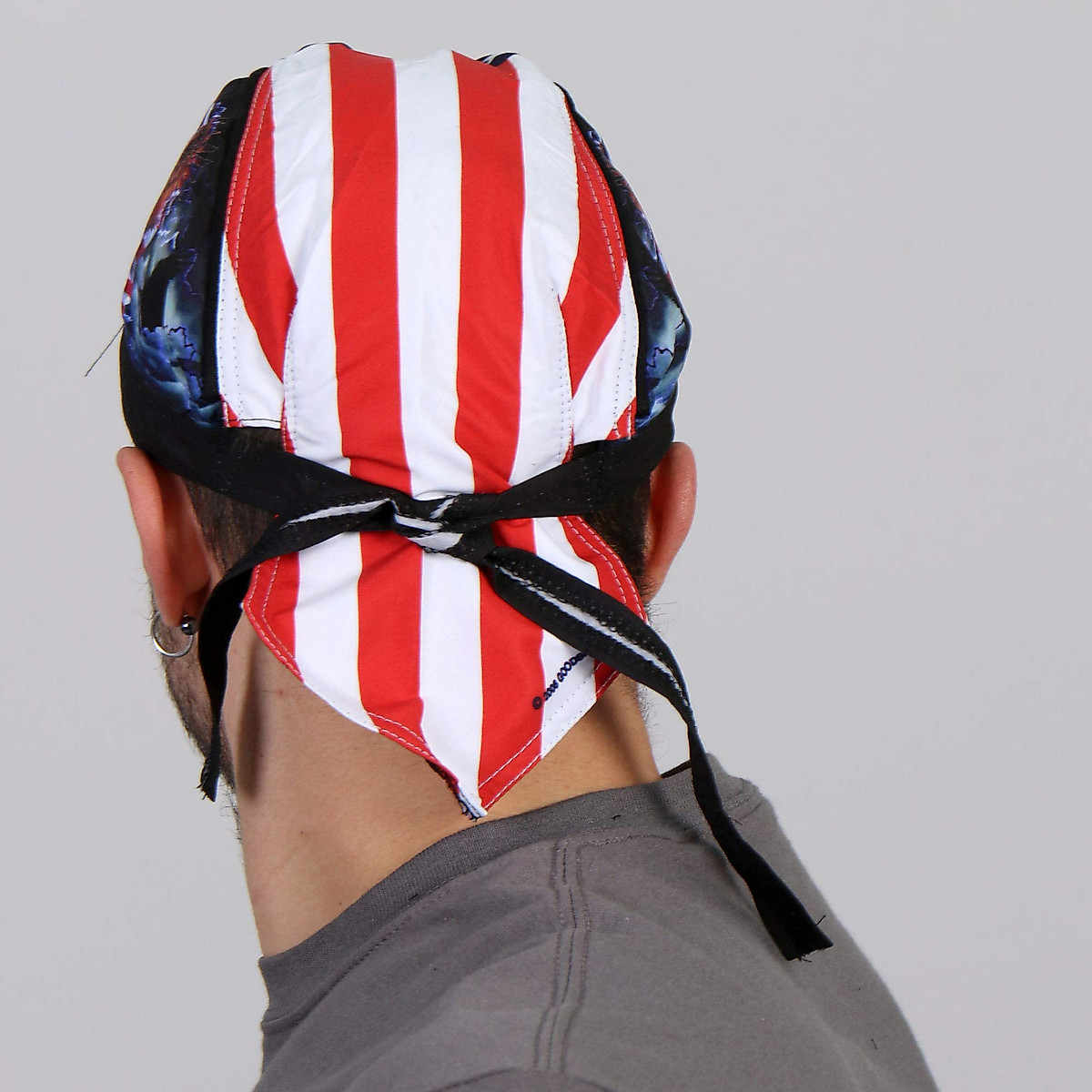 Hot Leathers HWH1017 Flag and Eagle Head Wrap (Black)