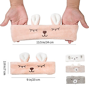 Ergonflow 4 Pack Animal Coral Fleece Spa Headband Makeup Headband Cosmetic Headband for Washing Face Wash Headband Cosmetic Headband Shower Headbands