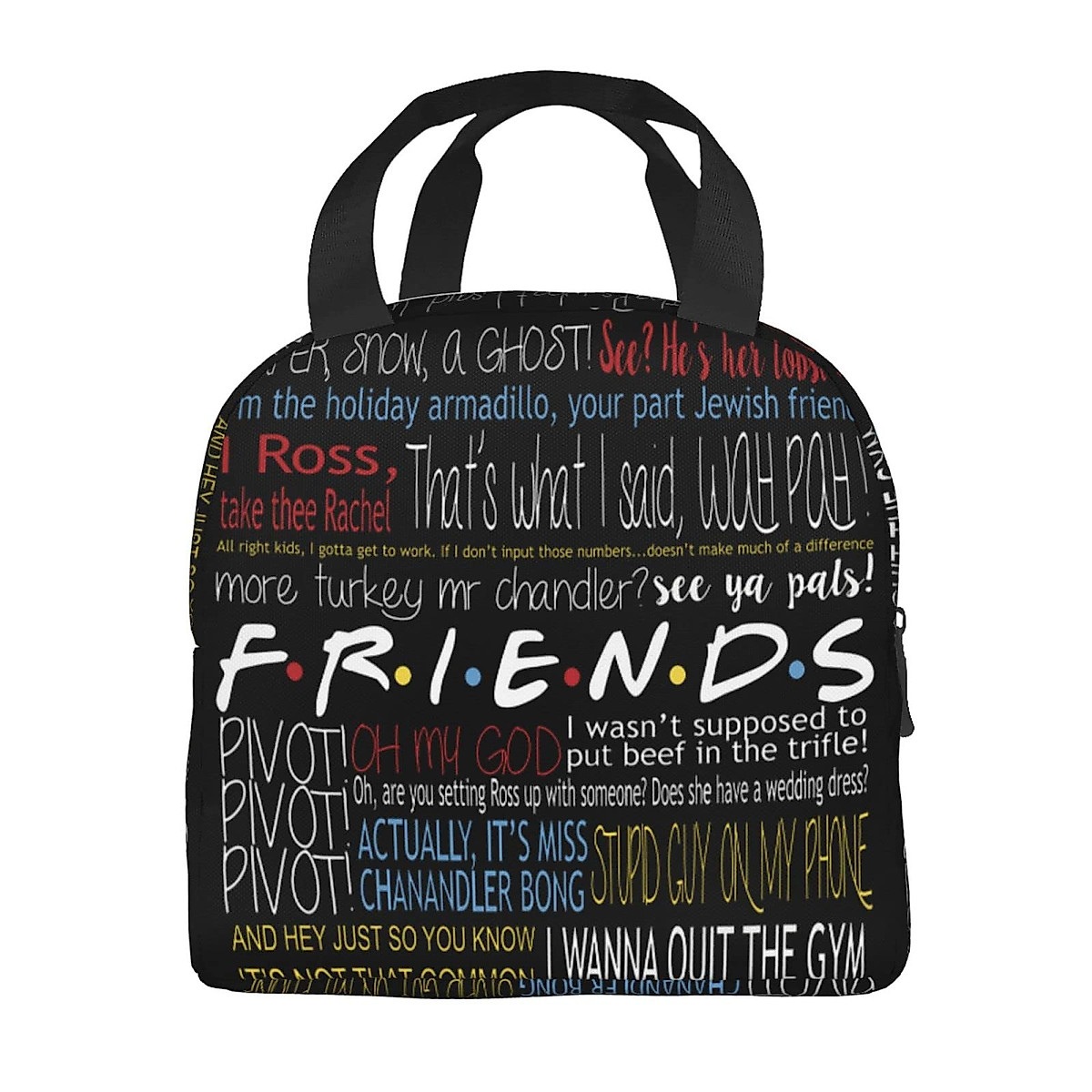 Taiherdail TV Show Lunch Box Insulated Lunch Bag Portable Tote Bag for Office Work Gift, Black-1, One Size