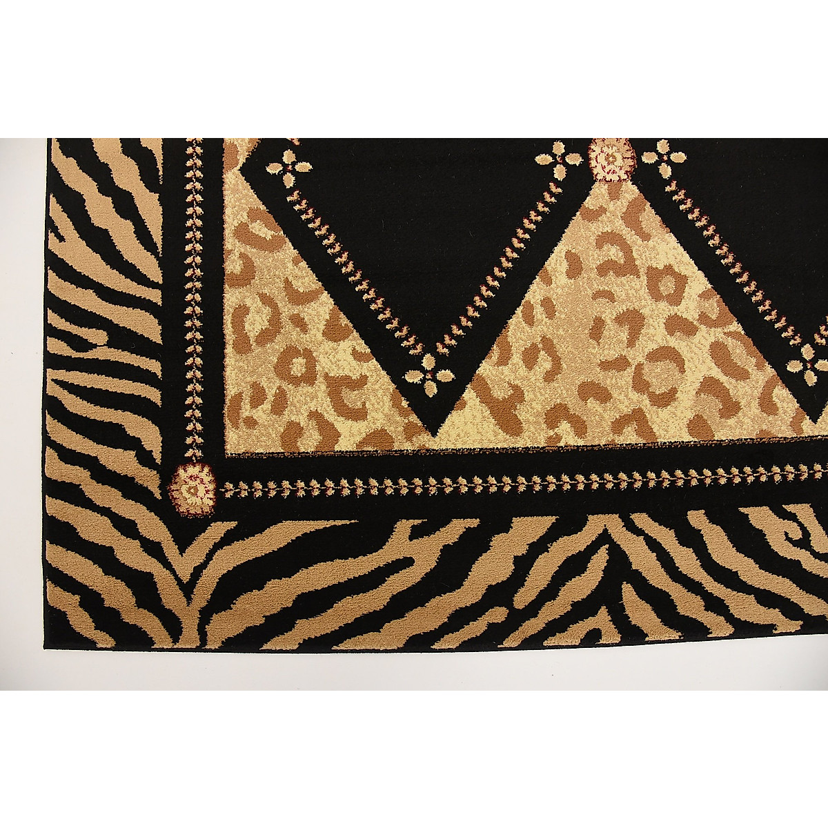 Unique Loom Wildlife Collection Animal Inspired with Tiger Bordered Design Area Rug, 9 ft x 12 ft, Light Brown/Black