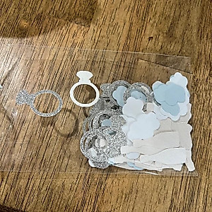 100PCS On Cloud Nine Confetti - Bachelorette Party Table Decoration,Wine Cup Diamond Ring Cloud Paper Scatter for Bridal Shower Party,The Bride Is on Cloud 9 Bachelorette Party Decorations