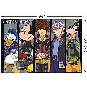 Trends International Disney Kingdom Hearts 3 - Group Wall Poster with Push Pins