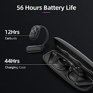 Sainellor Open Ear Air Conduction Headphones, 56H Playtime Bluetooth 5.2 Wireless Earbuds，IPX5 Waterproof Headphones, 16mm Dynamic Drivers Touch Control Sport Headphones