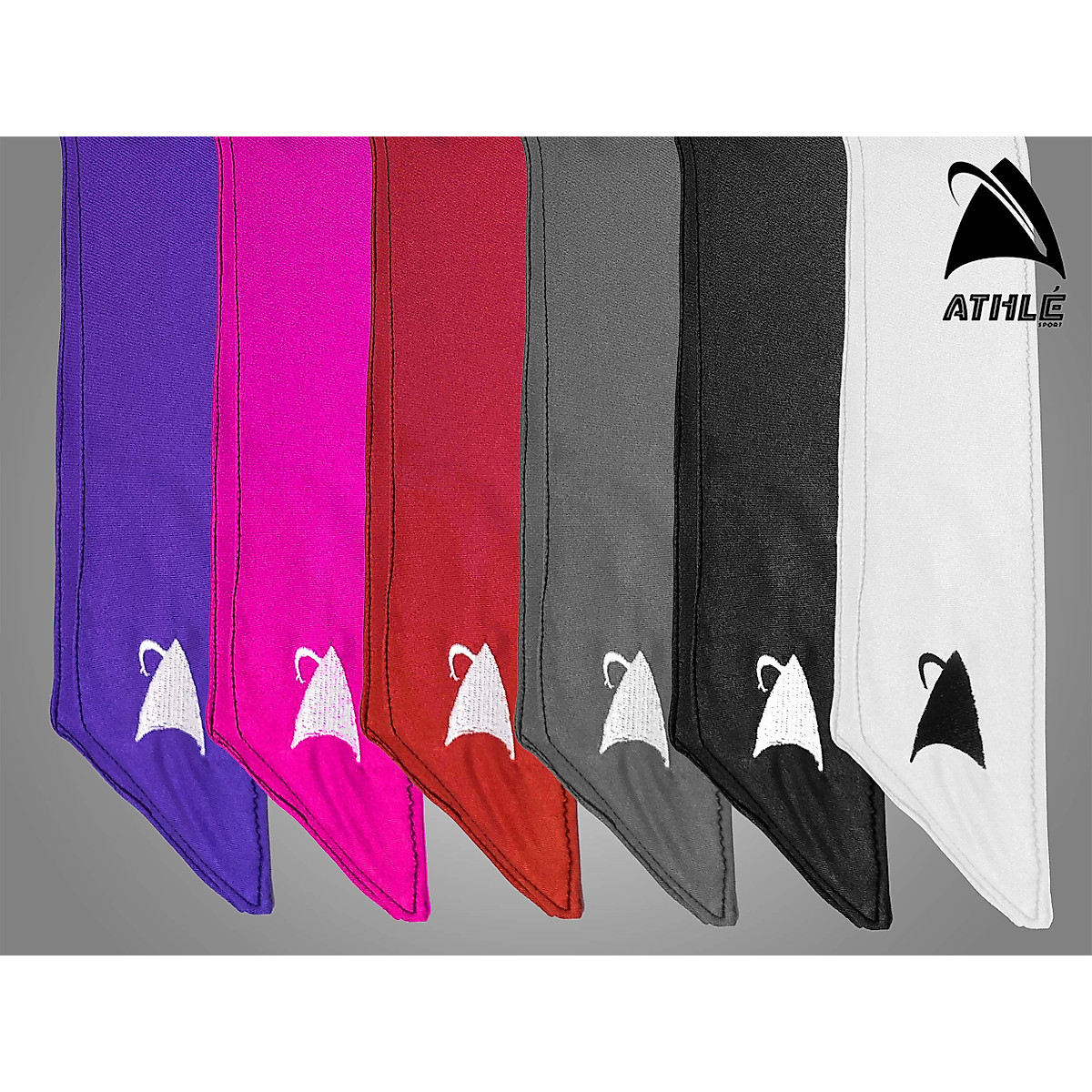 Athle Sport Headband - Sports Head Tie Headband for Women and Men - 3 Pack Workout and Running Headband - Sweatbands for Men and Women - Dri Fit Head Wrap - Purple