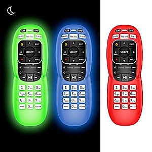 TOLUOHU(3 Pack) Case for DirecTV Remote Control,Silicone Case Cover Sleeve Skin for DirecTV Remote RC73 RC70 RC70H RC71 RC71H RC72 RC73B with Lanyard-Glow in Dark