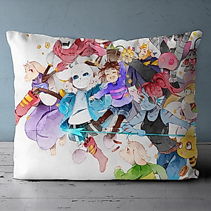 AKARDO Under Legend Tales Game Sans Frisk Duvet Covers, Soft Microfiber Washed Duvet Cover Set 3 Pieces with Zipper Closure,Beding Set (05,Queen (90"x90"))