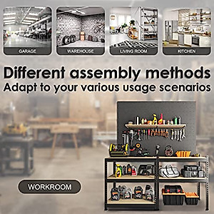 Prilinex Heavy Duty Storage Shelves - 35.5" W x 16" D x 71" H 5-Tier Adjustable Metal Garage Shelving Unit, Standing Utility Shelf Racks for Pantry Warehouse Kitchen, Black