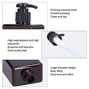 FIYO 3Pcs Empty Shampoo Bottles, 280 ml Pump Bottle Dispenser Refillable Portable Travel Containers Hand and Dish Soap Dispenser for Kitchen Bathroom(Brown)