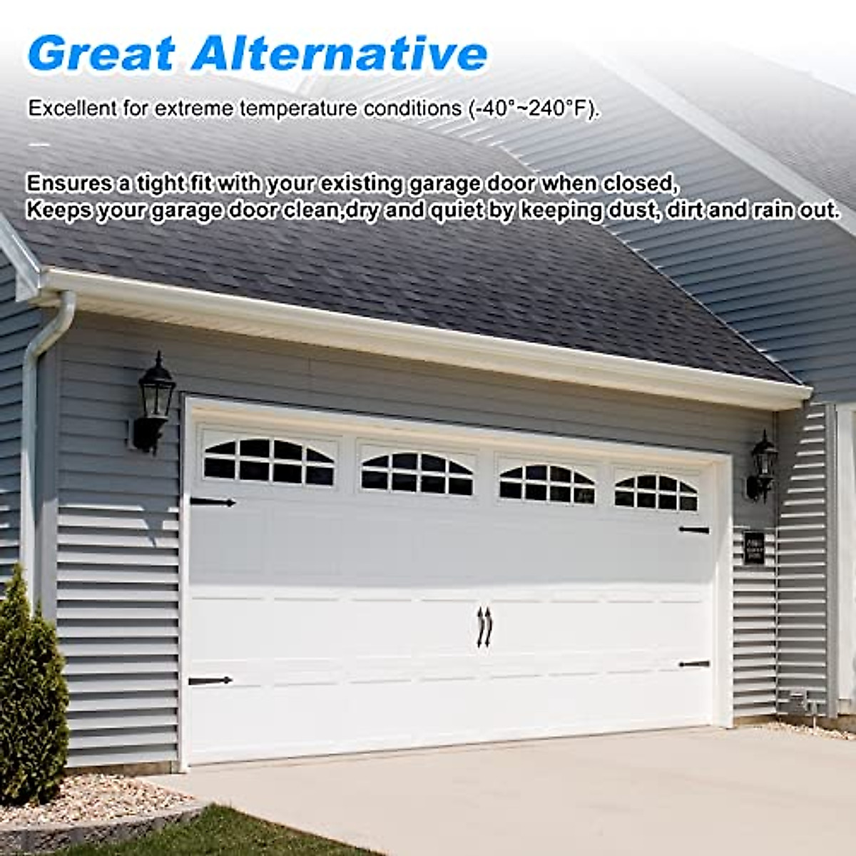Weatherproofing Garage Door Seals Fits Overhead Door P-Bulb Garage Door Bottom Weather Seal,Replacement Overhead 18FT Wide Doors (Black) (18FT)