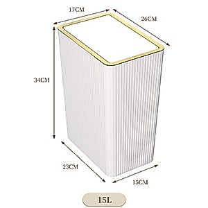3.3 Gallon Rectangle Trash Can with Top Press Lid，Plastic Slim Garbage Bin, Wastebasket for Narrow Spaces, Kitchen, Bathroom,Bedroom