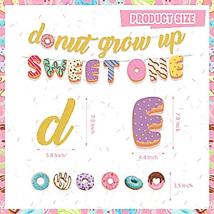 Sweet One Birthday Party Supplies for 2 Year Old Girl, 150 Pcs Donut Party Decorations for Girls Baby - Backdrop, Banner, Cake, Cupcake Toppers, Cupcakes Wrappers, Tablecloth