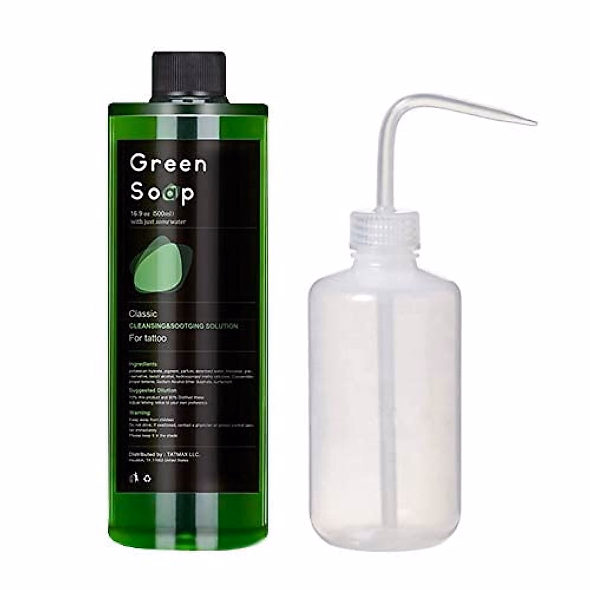 Dragon Art 16.9oz Green Soap Prep Wash with 8oz Squeeze Bottle For Tattoos and Piercings