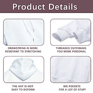 AiDiYGECO 3pcs Sublimation Hoodies Blank Men 100 Polyester Hoodie For Sublimation (XL)