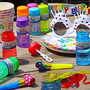 16 Pack Bubble for Kids Party Favors, Bubble Bottle with Wand Attached to The Cap, 8 Colors Bubbles Bulk Set with Gift Box, Blow Bubbles Solution Toy for Birthday, Summer, Goody Bag Stuffers Supplies