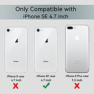 COOLQO Compatible for iPhone SE 2022/2020 Case 4.7 Inch, with [2 x Tempered Glass Screen Protector] Clear 360 Full Body Coverage Hard PC+Soft Silicone TPU 3in1 Protective Shockproof Phone Cover