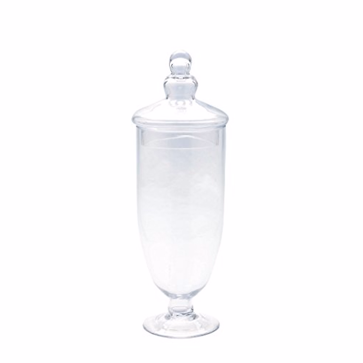 Diamond Star Glass 5"Dx15" clear Apothecary Jar with Lid