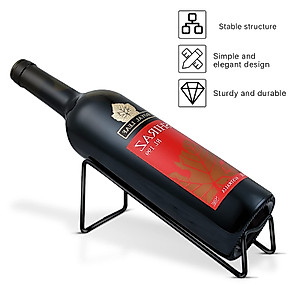 Milkary Single Wine Rack, 6Packs Tabletop Wine Display Rack Modern Single Bottle Champagne Rack for Home Decor, Restaurants, Bar, Wine Party