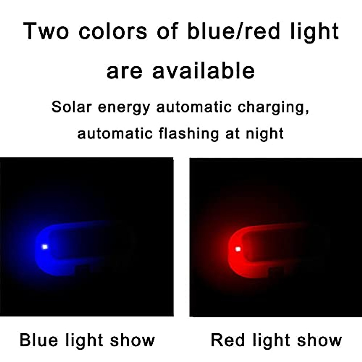SXRC Car Solar Power Simulated Dummy Alarm Warning Anti-Theft LED Flashing Security Light,Car Anti-Theft Lights,Car Alarm Light with USB Port,Solar Powered Car Alarm System,Flash Strobe Light, Blue