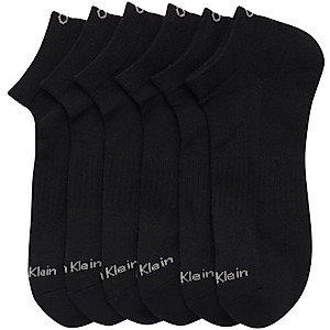 Calvin Klein Men's Socks - No Show Ankle Socks (6 Pack), Size 7-12, Classic Black