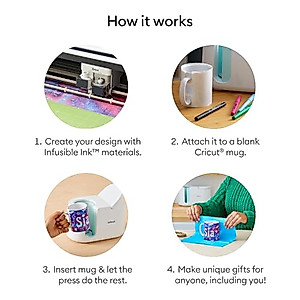 Cricut Mug Press + 12 Blank Mugs (12oz each)