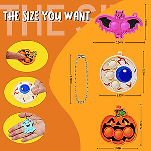 48Pcs Halloween Party Favors, Fidget Toys Bulk Mini Pop Bubbles with Keychain, School Classroom Prizes Box Fidgets Toys for Kids Toddlers Adult, Goodie Bag Stuffers, Treasure Chest box, Halloween Toys
