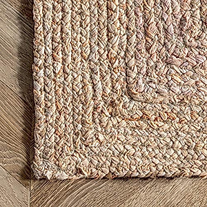 nuLOOM Hand Braided Otelia Denim And Jute Area Rug, 4x6, Beige