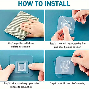 Transparent Double-Sided Adhesive Wall Hooks Nail Free No Damage Without Traces, 2024 New Hanger Strong Self-Stick Hooks for Bathroom and Kitchen Office (10 PCS)