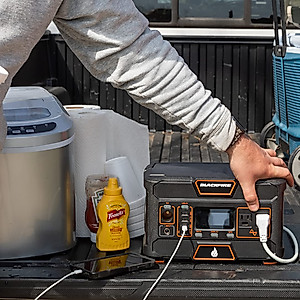 Blackfire - Klein Tools Outdoors - Portable Power Station, PAC505, Outdoor Solar Generator, Rechargeable Lithium Battery, 120V/500W, AC Outlet for Camping, Tailgating, Emergency Backup, Solar Charging