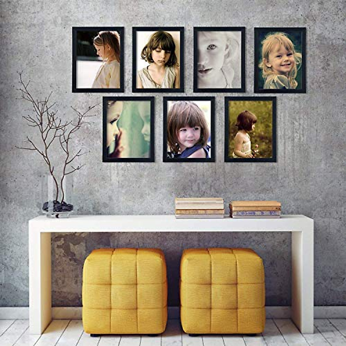 Giftgarden 8x10 Picture Frame Multi Photo Frames Set for Wall Decor or Tabletop Display, 7 Pack, Black