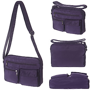 TENXITER Casual Crossbody Bags for Women Multi-Pocket Shoulder Handbags Waterproof Messenger Bag Nylon Purses Travel Pocketbook