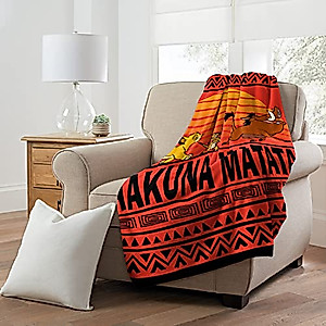 Northwest Lion King Micro Raschel Throw Blanket, 46" x 60", Safari Pals