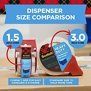 Scotch Heavy Duty Shipping Packaging Tape with Dispenser , Pack Of 2