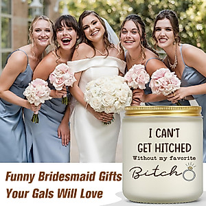 Bridesmaid Proposal Gifts, Maid of Honor Gift from Bride, Wedding Day Bridal Party Bachelorette Gifts for Bridesmaids Matron of Honor - Funny Lavender Scented Candle Gifts for Friend Sister Women